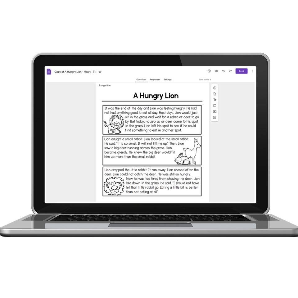 Digital 2nd Grade Reading Passage - Moral and Summarizing - A Hungry ...