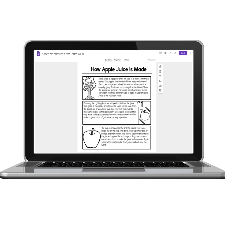 Digital 2nd Grade Reading Passage - Sequencing and Steps - How Apple ...