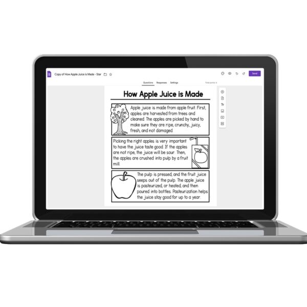Digital 2nd Grade Reading Passage - Sequencing and Steps - How Apple ...