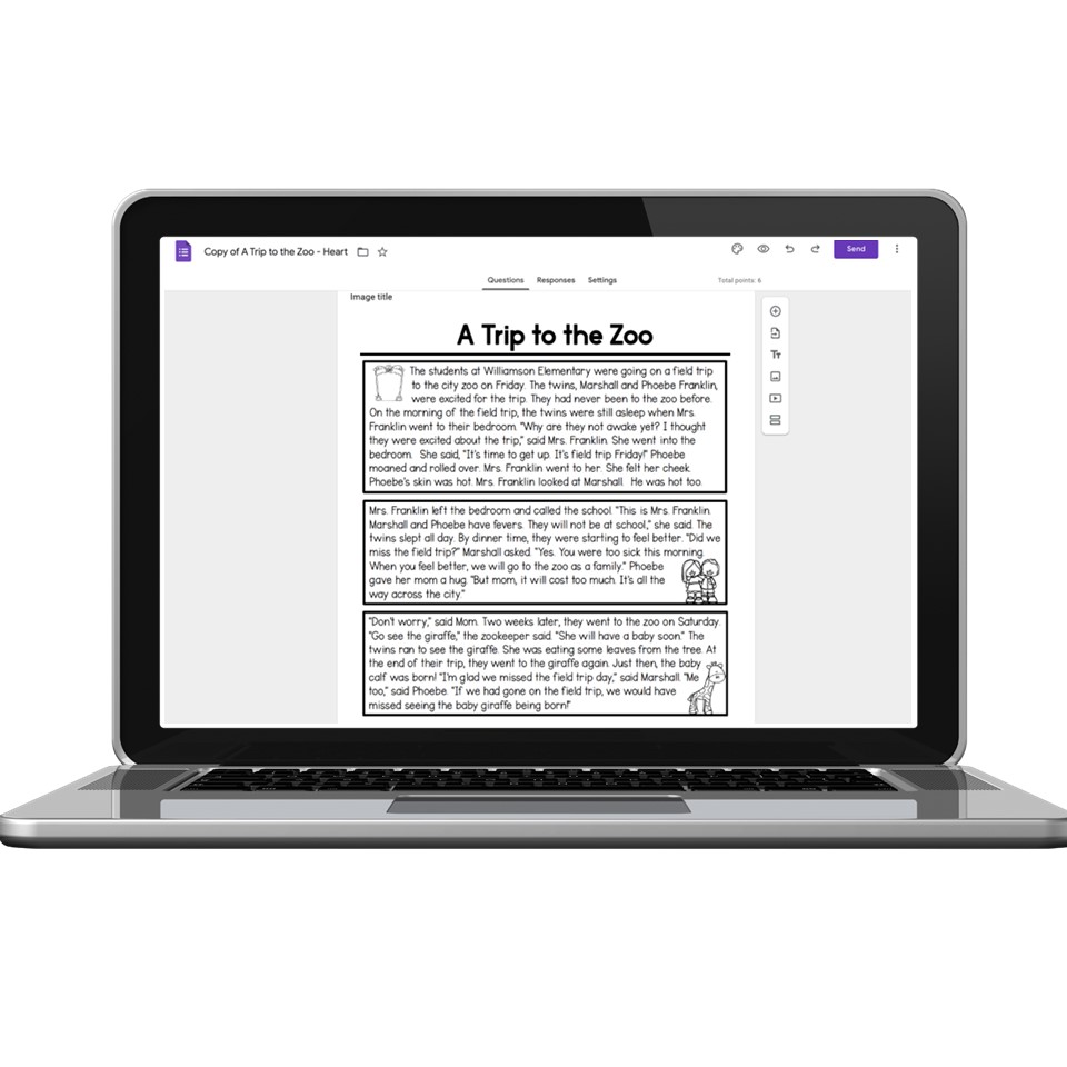 Digital 2nd Grade Reading Passages - Text Evidence - A Trip to the Zoo ...