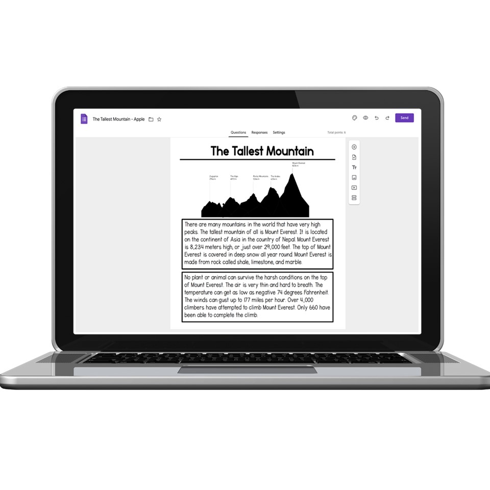 Digital 2nd Grade Reading Passages - Text Features - The Tallest ...