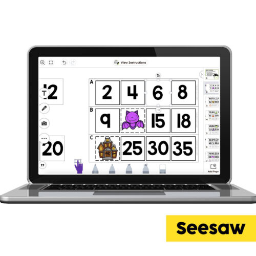 Digital Seesaw - 2nd Grade October Math Center - Skip Counting - Lucky ...