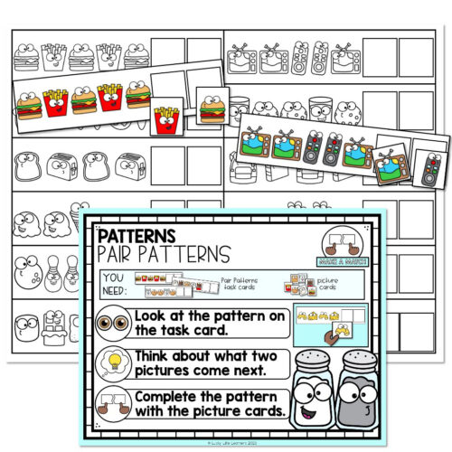 Kindergarten Math Center - February - Patterns - Pair Patterns - Lucky ...