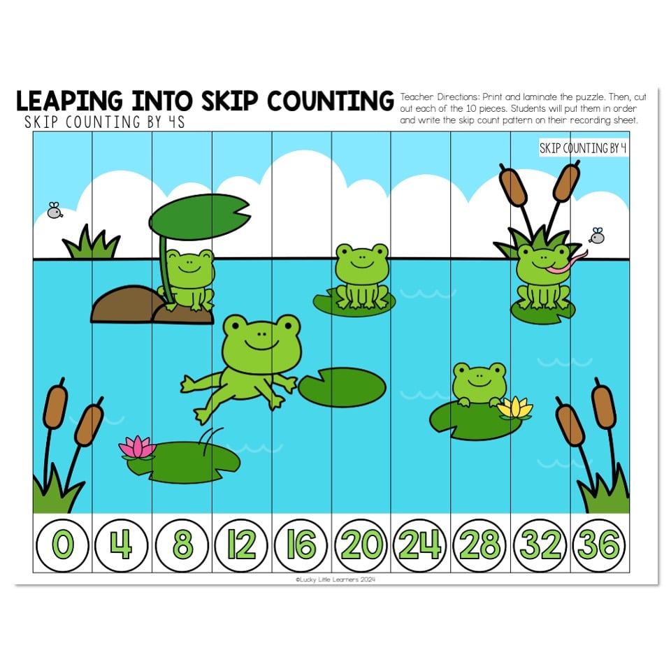 Leap Year - Leap Day - Math Puzzle - Skip Counting by 4 - Lucky Little ...
