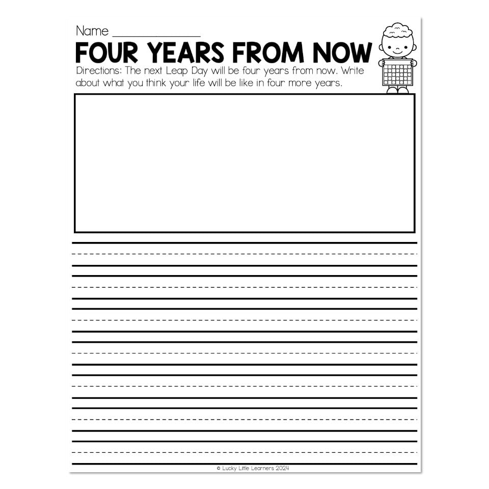Leap Year - Leap Day - Writing Prompt - Four Years from Now - Lucky ...