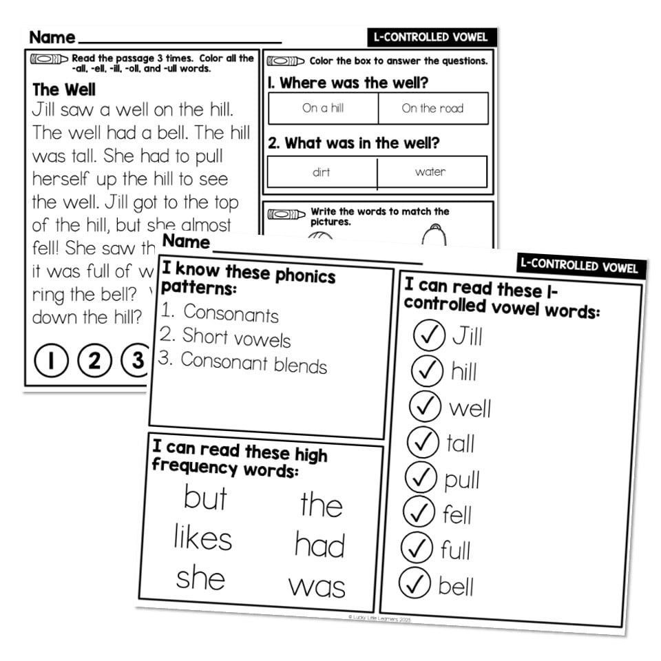 Lucky to Learn Phonics - L-Controlled Vowels - 1st Grade Decodable ...