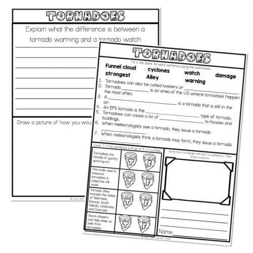 Lucky to Learn Science - Tornadoes - One Pager - Lucky Little Learners