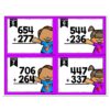 Math Task Cards - 3 Digit Addition - With Regrouping - Lucky Little ...