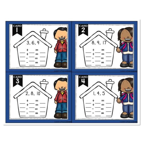 Math Task Cards - Fact Families - Lucky Little Learners