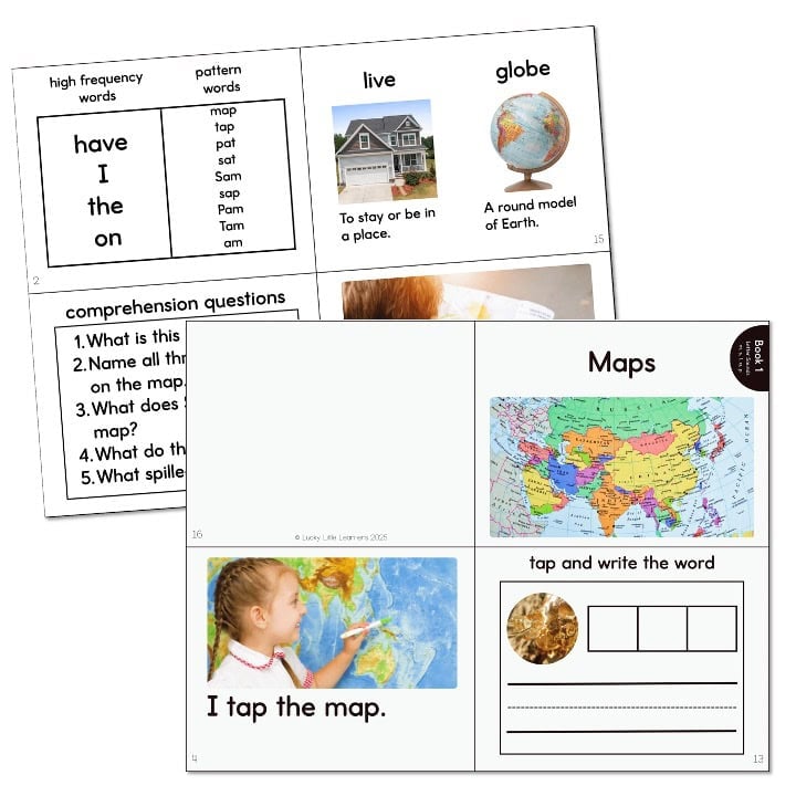 Lucky Little Readers - Nonfiction - Book One - CVC Short A - Maps ...