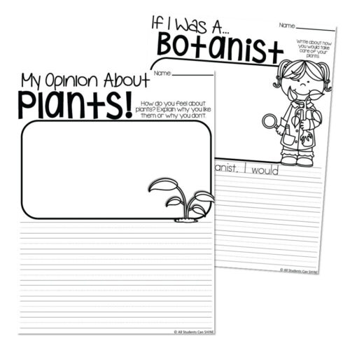 Plants Unit - Writing Activities - Writing Prompts - Lucky Little Learners