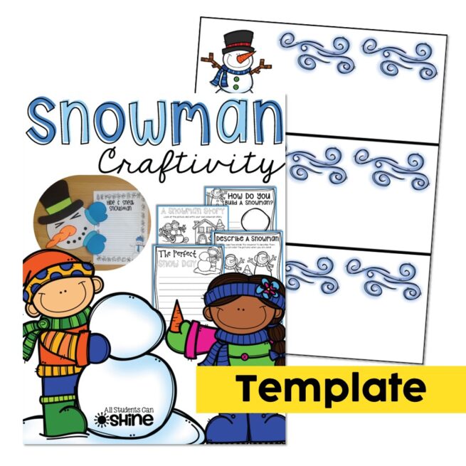 Craftivities - Winter - Snowman - Word Wall Template - Lucky Little ...