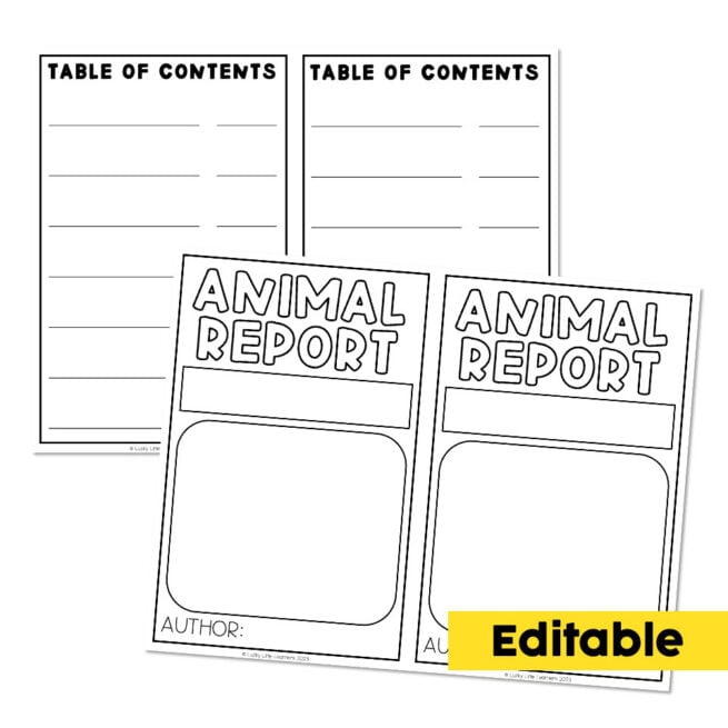 Editable Animal Report Booklet - Lucky Little Learners