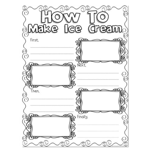 Ice Cream Cone Craftivity - Ice Cream Sequence Writing - Lucky Little ...