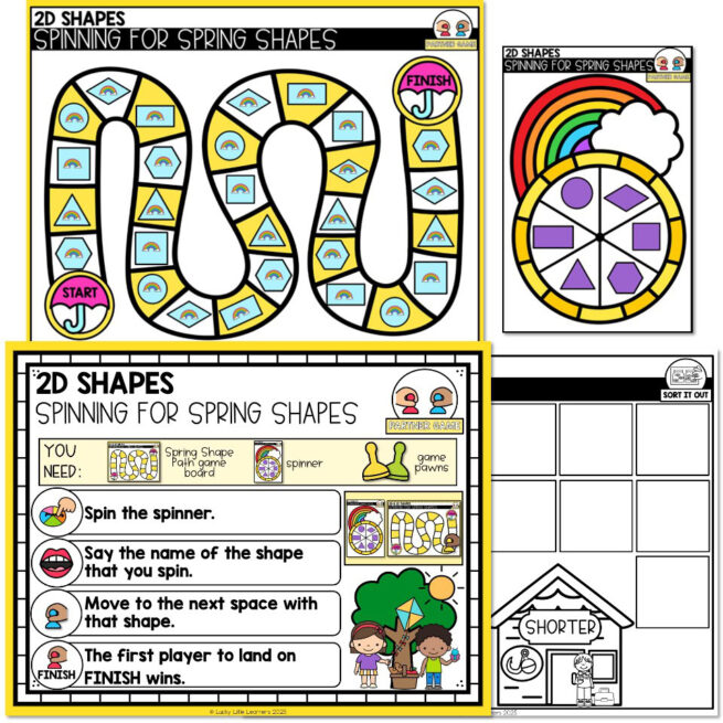 Kindergarten Math Center - April - 2D Shapes- Spinning for Spring ...