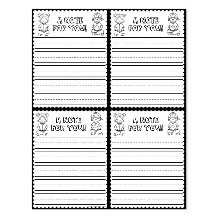 Monthly Writing Centers - May - Note - For You - Lucky Little Learners