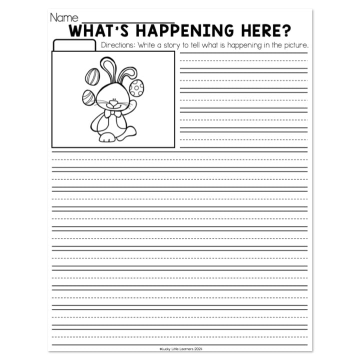 Monthly Writing Centers - April - What's Happening Here - Easter Bunny ...