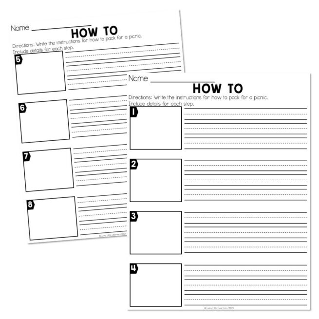 Monthly Writing Centers - August - How to - Pack for a Picnic - Lucky ...