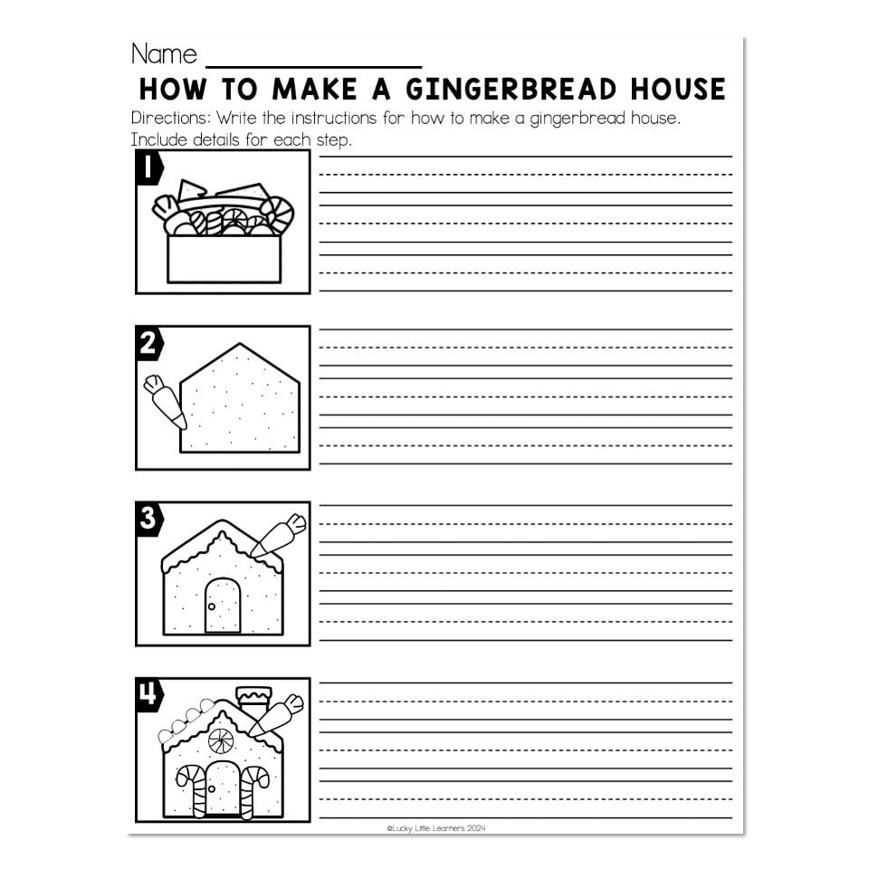 Monthly Writing Centers - December - How To - Make a Gingerbread House ...