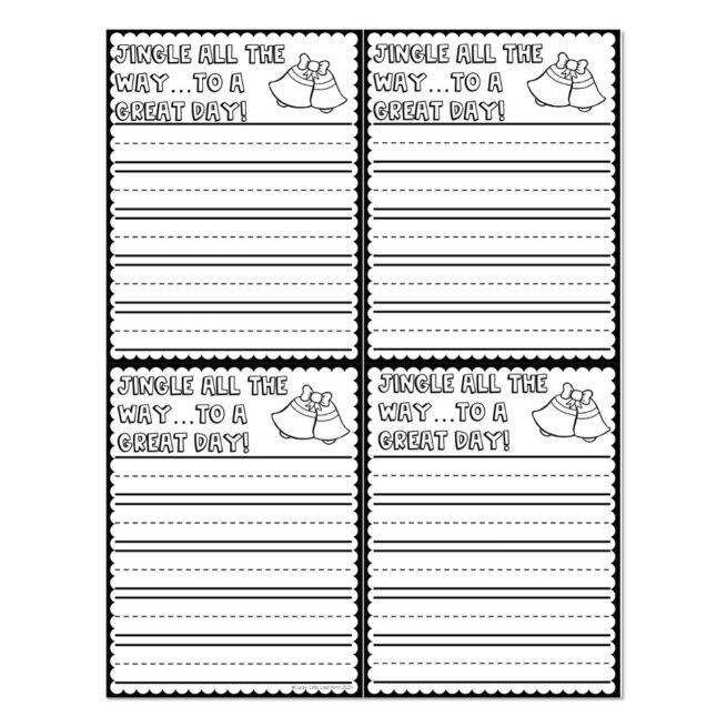Monthly Writing Centers - December - Note - Jingle All the Way - Lucky ...