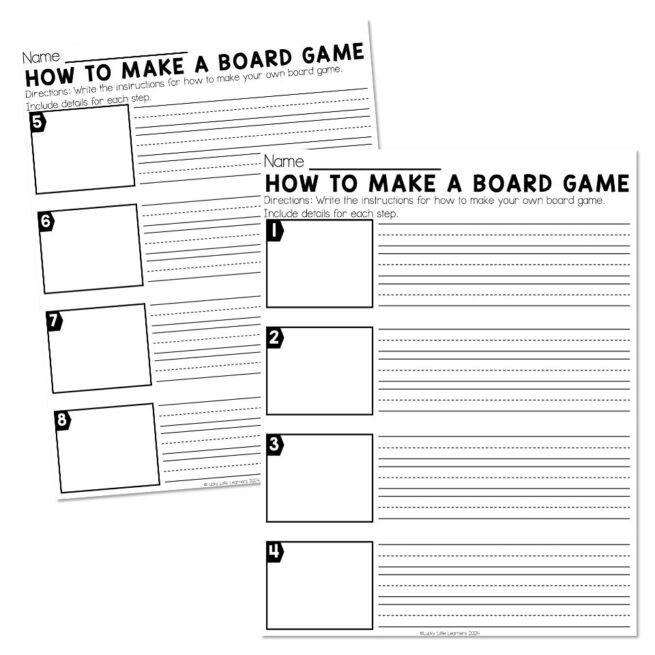 Monthly Writing Centers - February - How to - Make a Board Game - Lucky ...