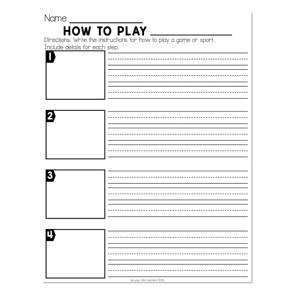 Monthly Writing Centers - February - How to - Play - Lucky Little Learners