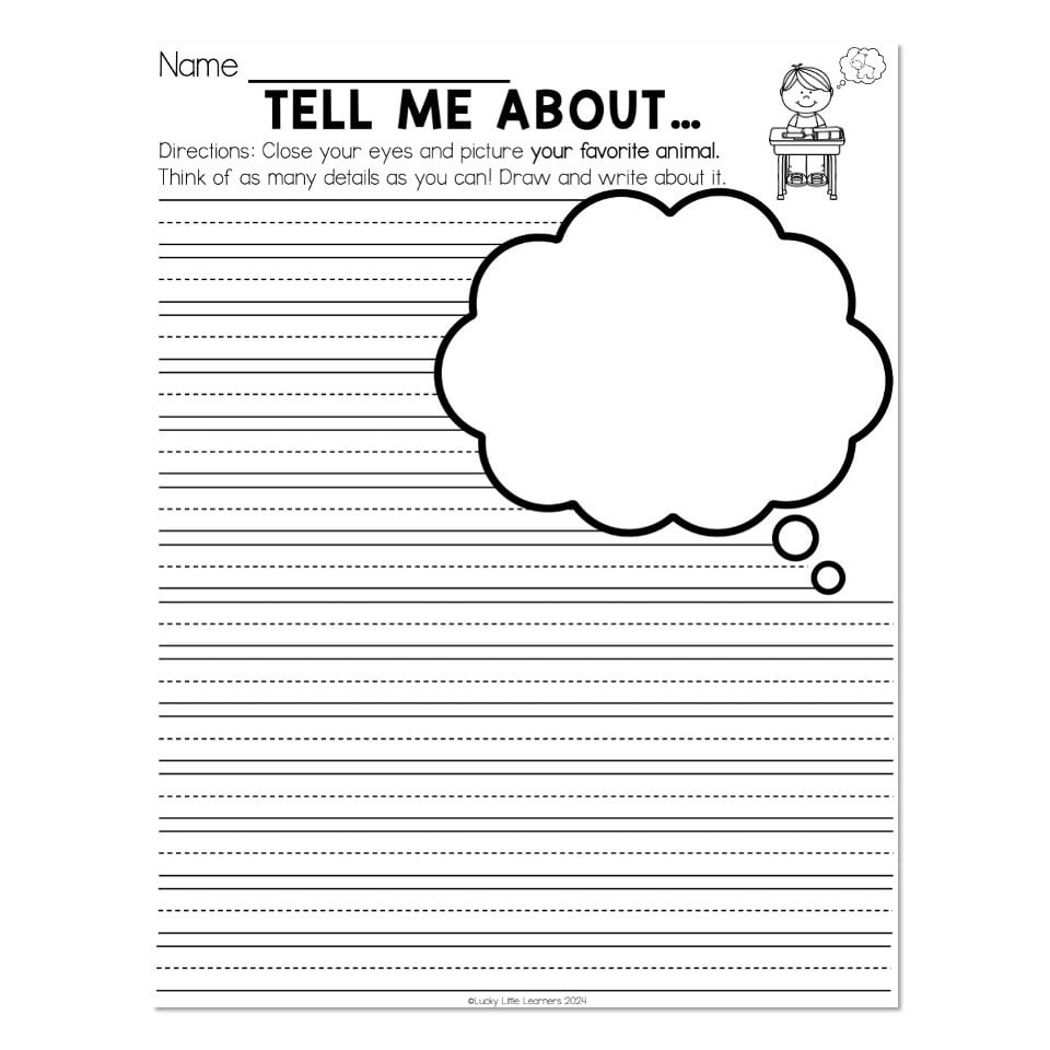 Monthly Writing Centers - February - Tell Me About - Favorite Animal ...