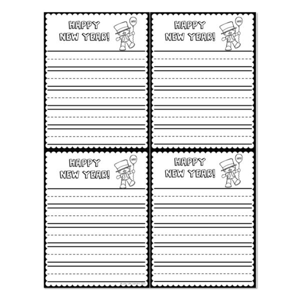Monthly Writing Centers - January - Note - Happy New Year - Lucky ...