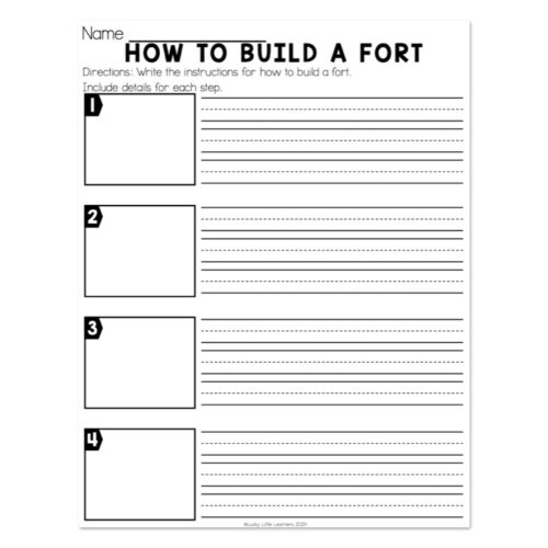 Monthly Writing Centers - March - How to - Build a Fort - Lucky Little ...