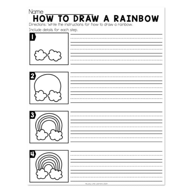 Monthly Writing Centers - March - How to - Draw a Rainbow - Lucky ...