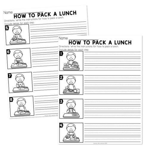Monthly Writing Centers - March - How to - Pack a Lunch - Lucky Little ...