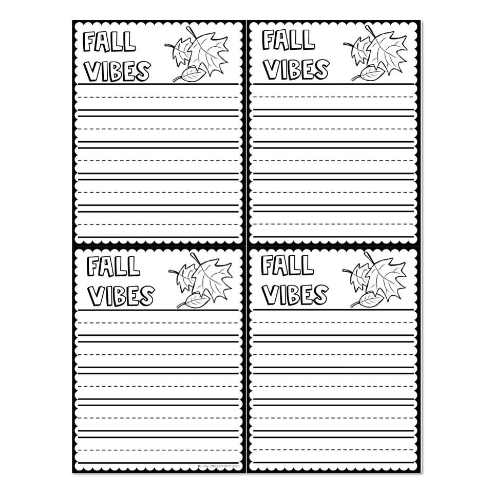 Monthly Writing Centers - September - Note - Fall Vibes - Lucky Little ...