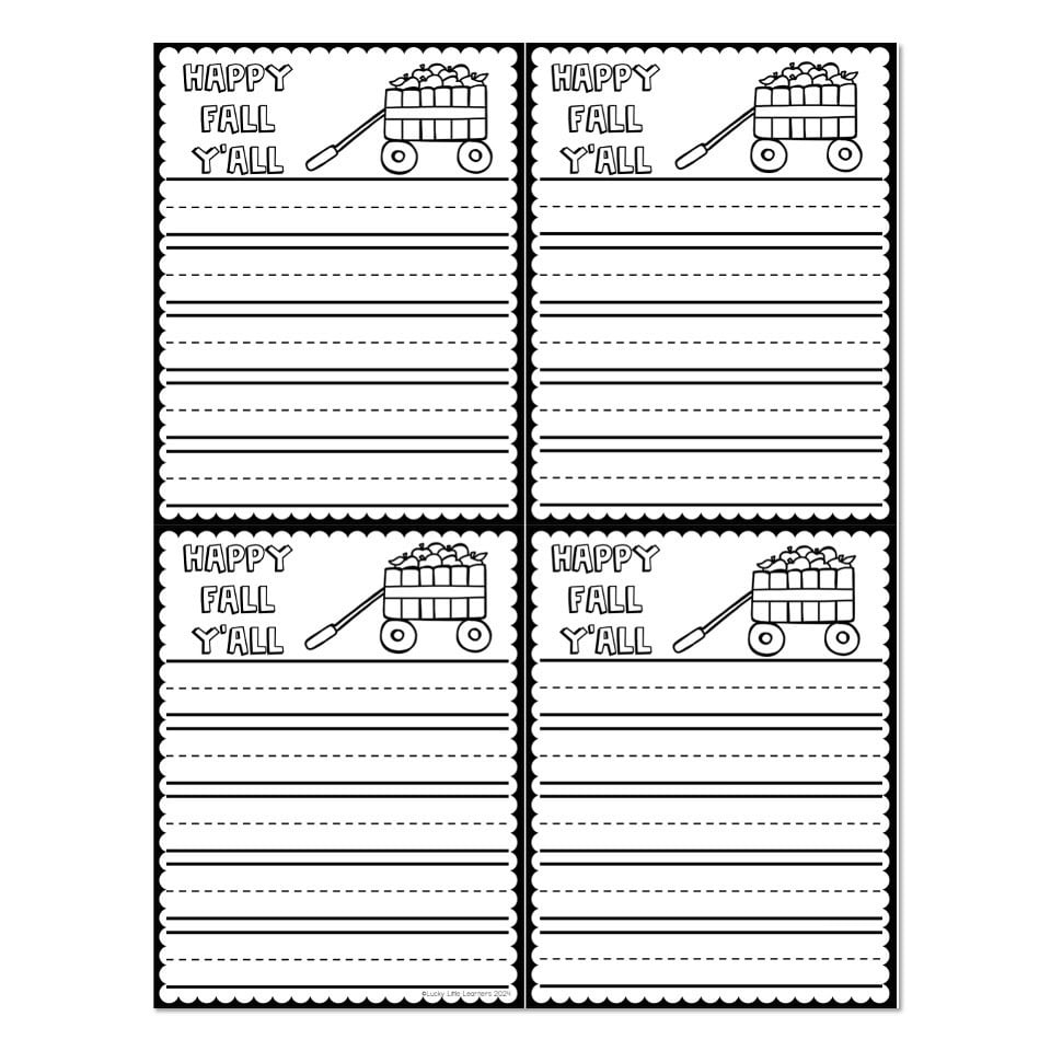 Monthly Writing Centers - September - Note - Happy Fall Y'all - Lucky ...