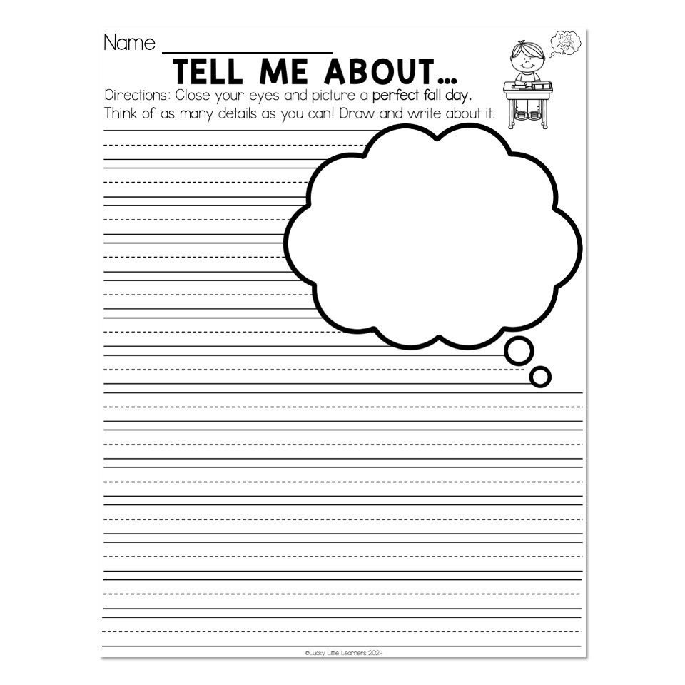 Monthly Writing Centers - September - Tell Me About - Perfect Fall Day ...