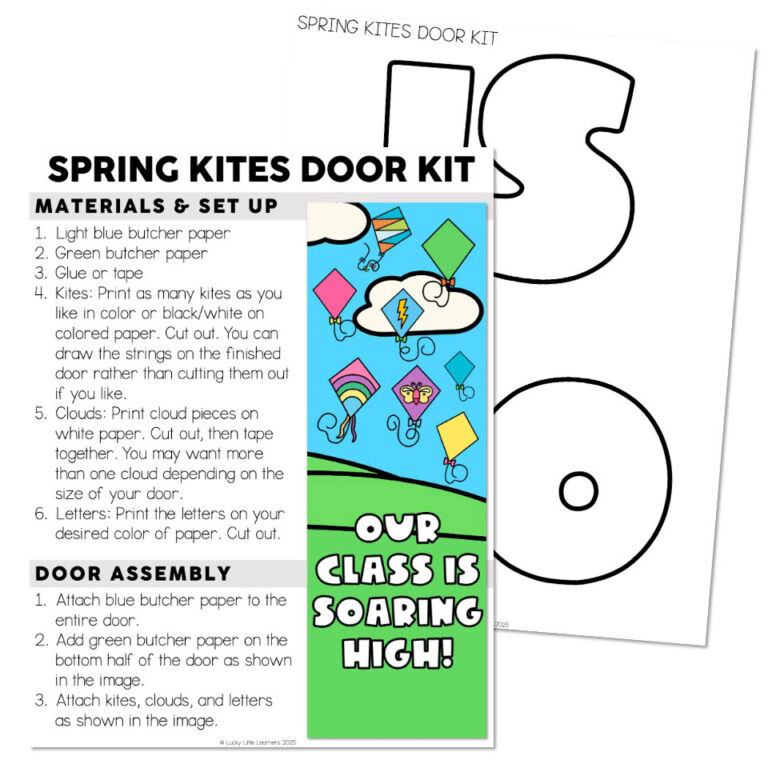 Spring Door Kit - Kites - Our Class is Soaring High - Lucky Little Learners