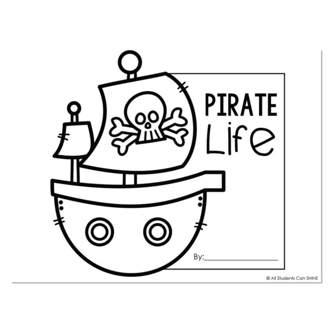 Writing Flipbooks Covers - Pirate Ship - Lucky Little Learners