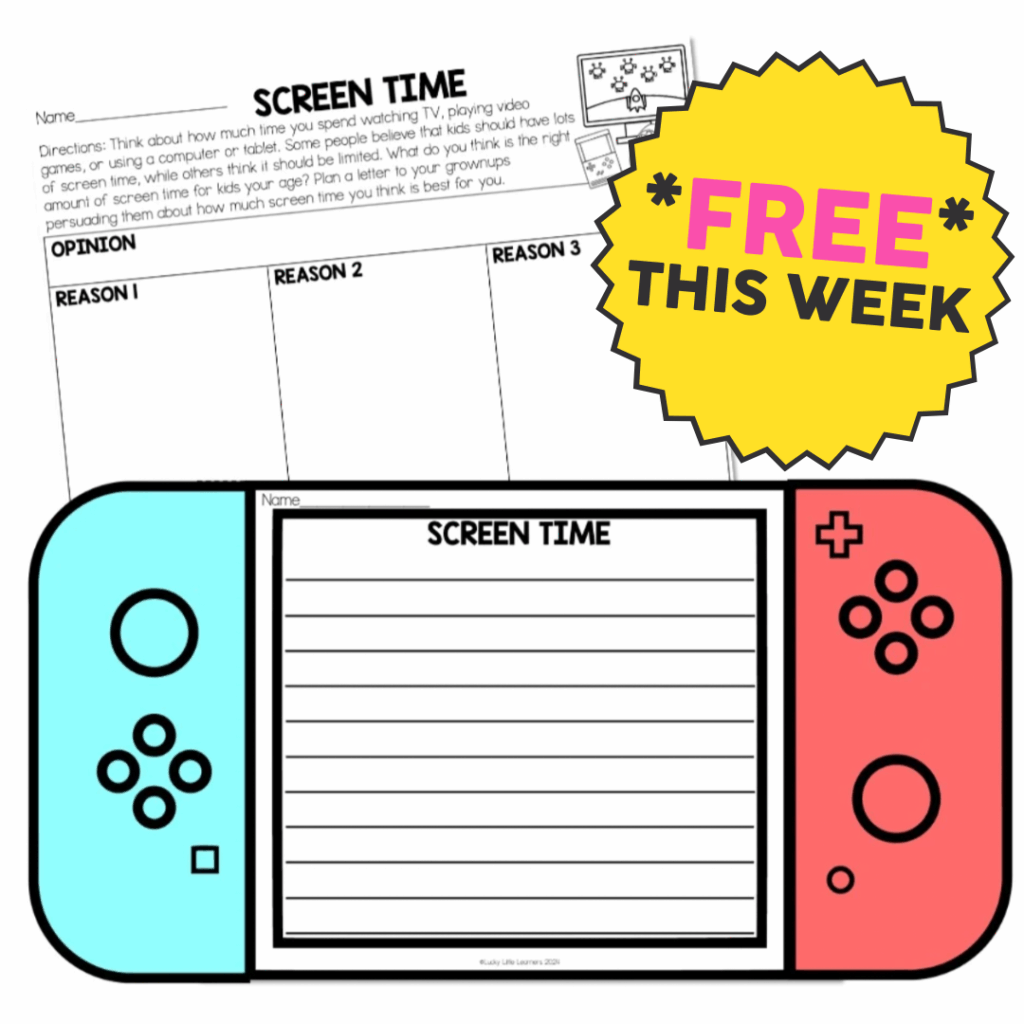 Sample Persuasive Writing Prompt and Craft - Screen Time - Lucky Little ...