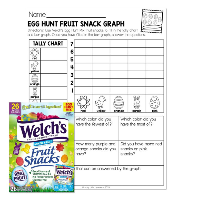 Easter Egg Hunt Spring - Fruit Snack Graphing - Lucky Little Learners