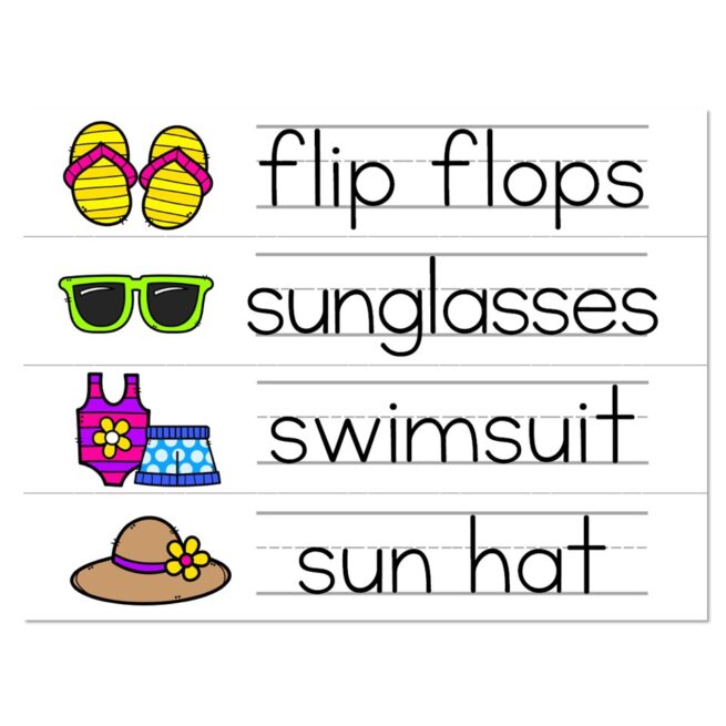 Seasonal Word Wall - Summer - Lucky Little Learners