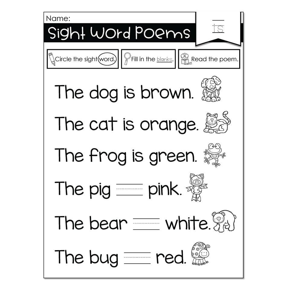 Sight Word Poems - Is - Lucky Little Learners