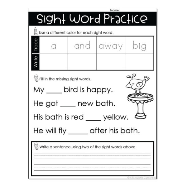 Sight Word Practice Pages - Lucky Little Learners