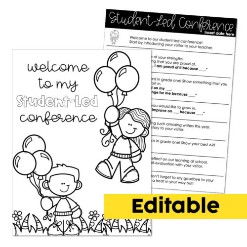 Student Led Conference Portfolio - Editable - Lucky Little Learners