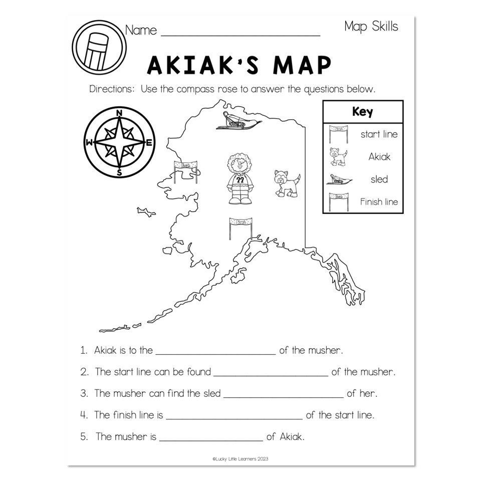 Sub Plans - Middle of Year - Map Skills - Akiak's Map - Lucky Little ...