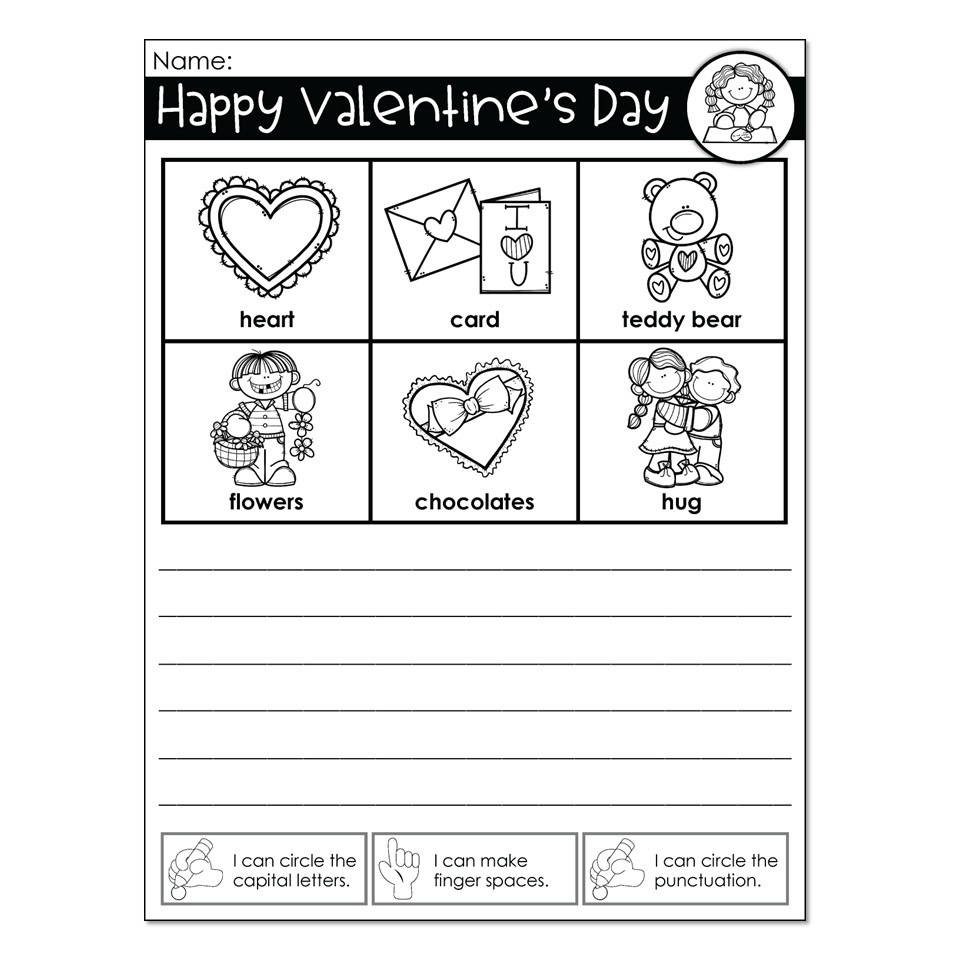 Writing with Word Lists - Happy Valentine's Day - Lucky Little Learners