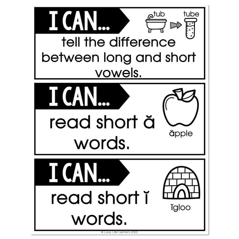 1st Grade I Can Statements - Phonics - Set 2 - Lucky Little Learners