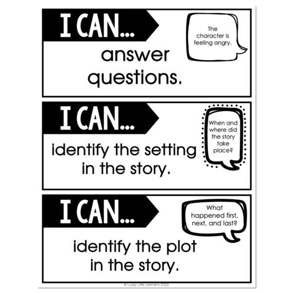 1st Grade I Can Statements - Reading - Set 2 - Lucky Little Learners