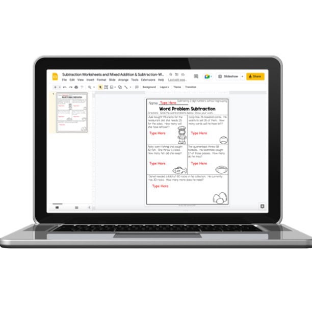 Digital 2nd Grade Math Worksheets - 2-Digit Subtraction Without ...