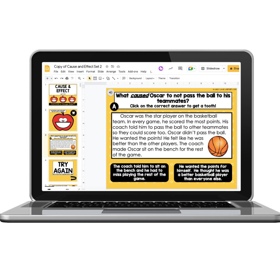 Digital Toothy - Reading Comprehension - 2nd Grade - Cause and Effect ...