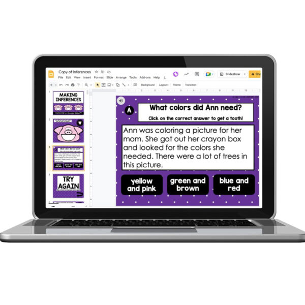 Digital Toothy - Reading Comprehension - 2nd Grade - Inferences - Lucky ...