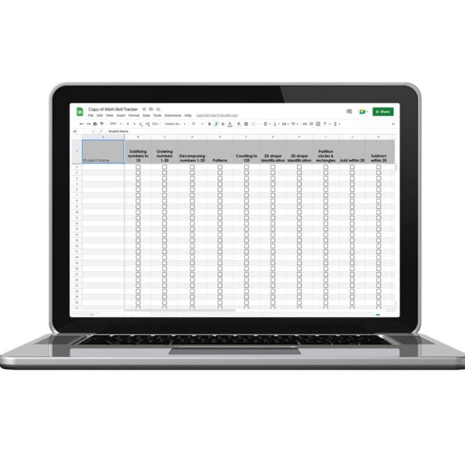 Digital Math Skill Trackers - Lucky Little Learners